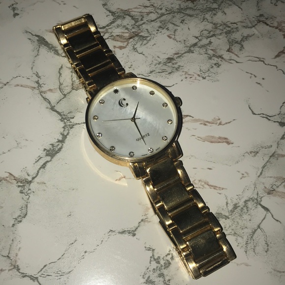 C. Wonder | Accessories | Gold Watch White Marble Face | Poshmark